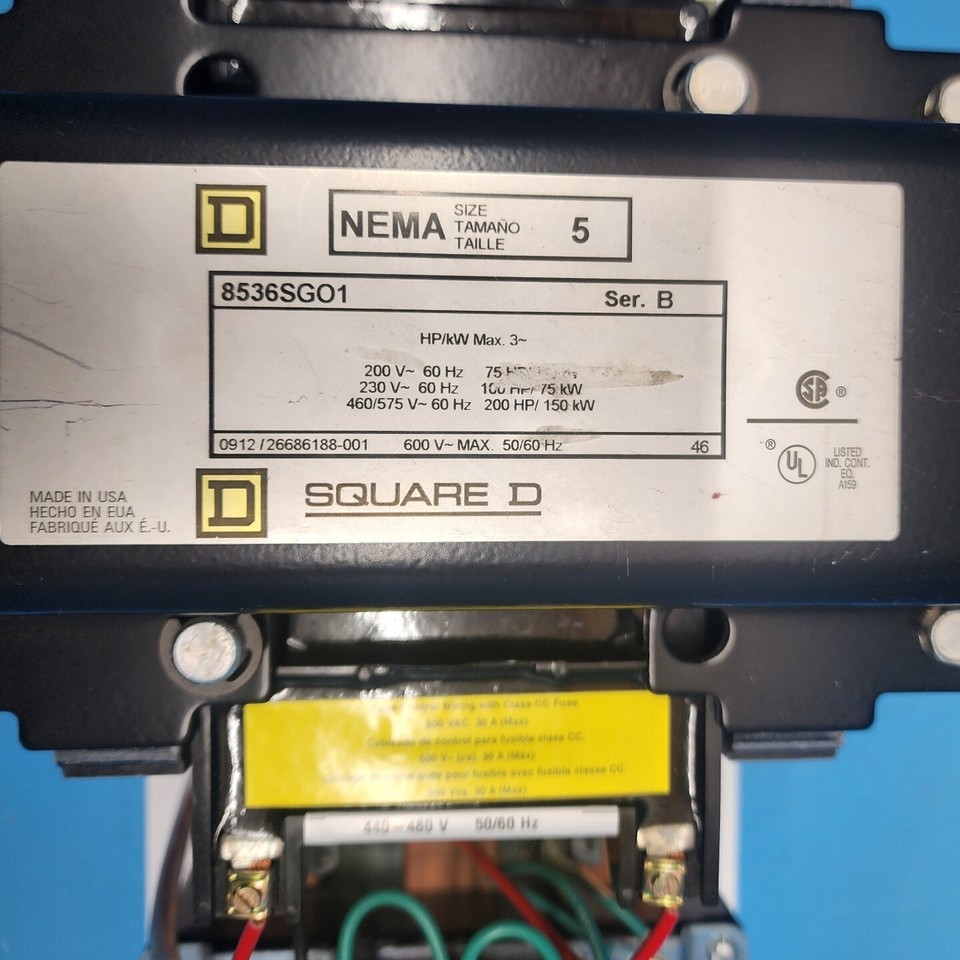 Square D 8536SG01 200HP 600V 50/60Hz NEMA Size 5 Starter | eBay