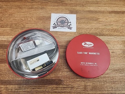 DWYER 1211-12 Slack Tube Manometer Complete Kit w/ Red Metal Container ...