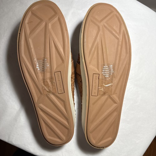 H Halston Size 7.5 Becka Brown Woven slides Leather New Women's Shoes ...