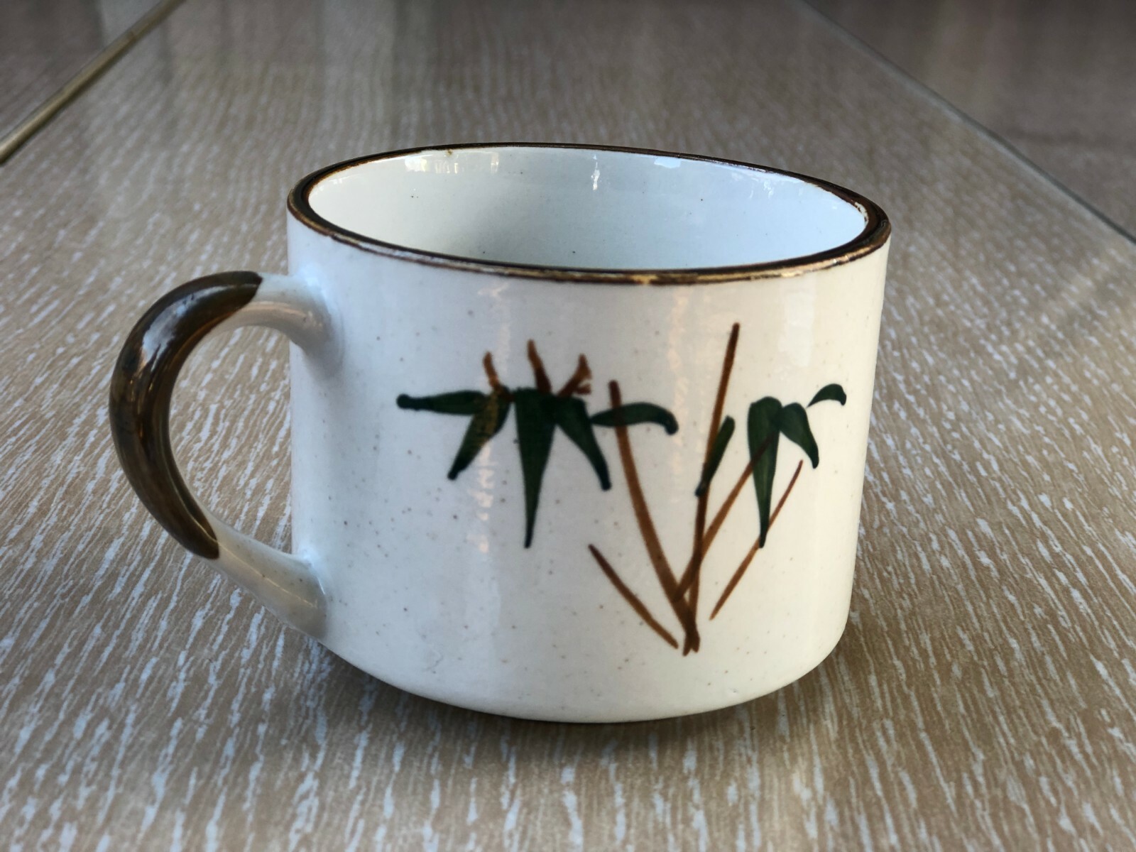 Bamboo Print Teacups Coffee Cups Set of 5 Green Brown Chi Kiang China ...