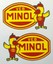 2x MINOL Pirol Aufkleber 12x7cm DDR Sticker Oldschool Kult VEB Oldtimer ...