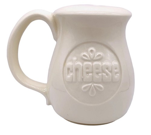 Vintage Ceramic Parmesan Cheese Shaker Ivory Retro Embossed Wide Handle ...