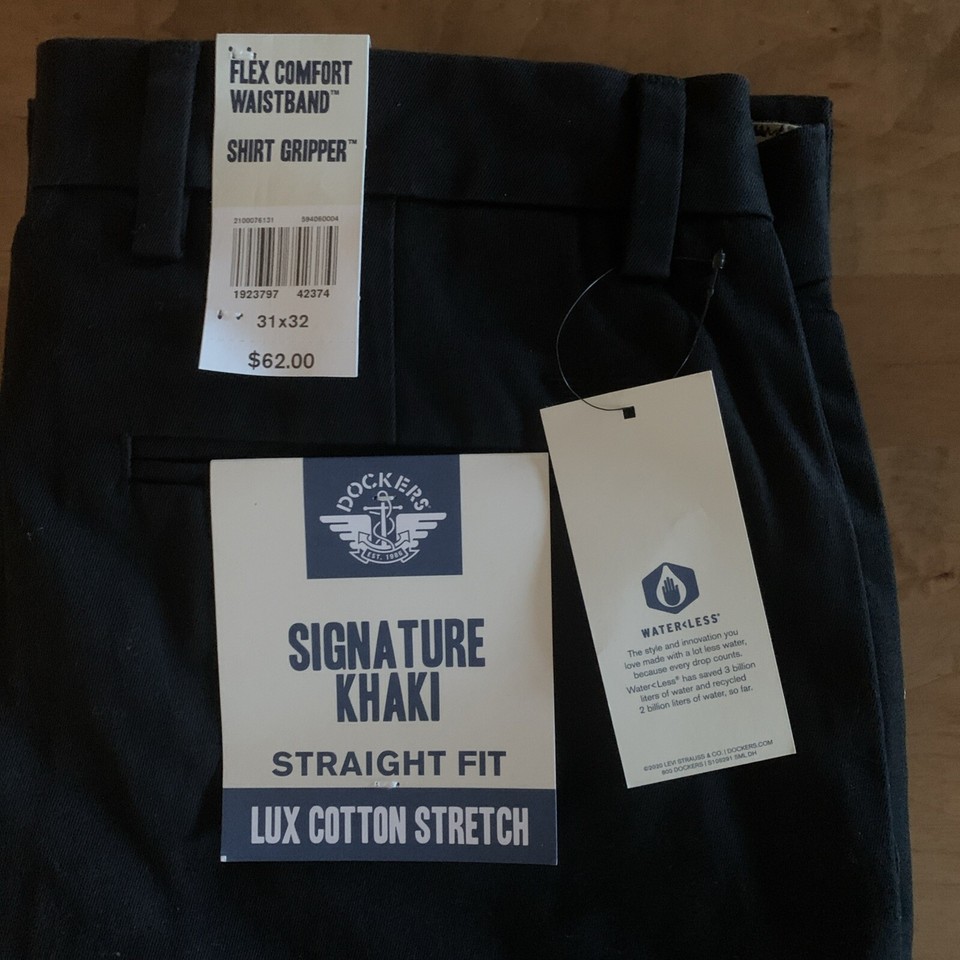 Men's Dockers Signature Khaki Straight Fit Lux Cotton Stretch Flex ...