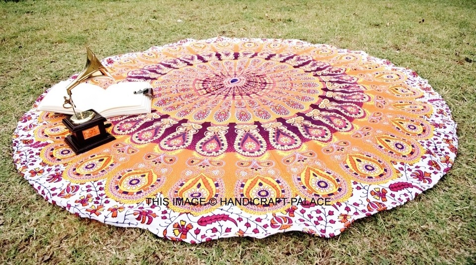 Round Mandala Indian Bohemian mandala Tapestry Beach Picnic Throw ...