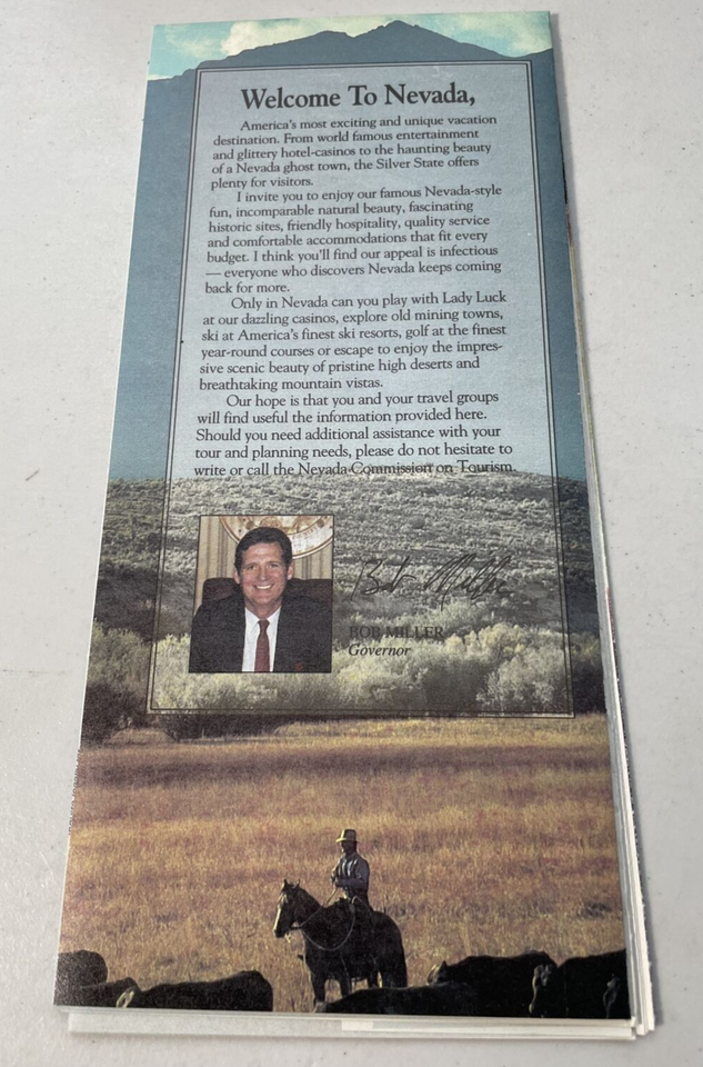 Vintage 1995-1996 Nevada Official State Highway Travel Paper Map ...