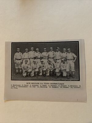 New Orleans Pelicans Theodore Breitenstein Bris Lord 1908 Baseball Team ...