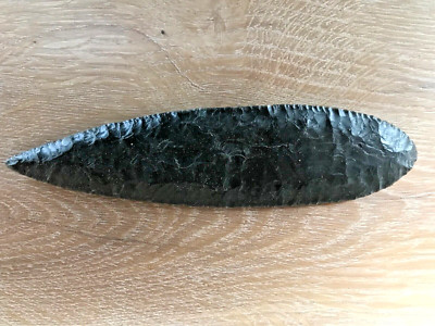 Obsidian knife blade, primitive weapon, black, DIY ancient knife 6 1/2 ...