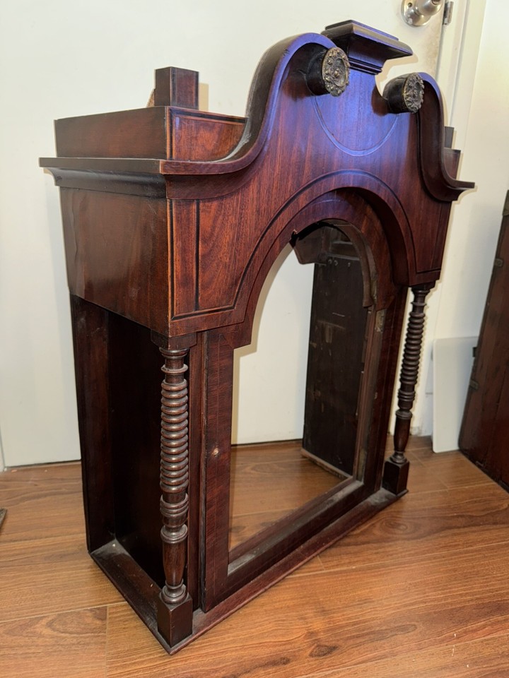 Large Antique English Grandfather Clock Hood/Top With Inlay | eBay