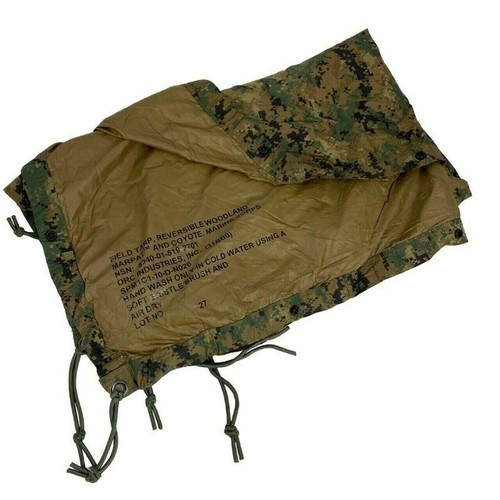 USMC Field Tarp MARPAT Woodland Digital Camo Reversible Tarpaulin 90 x ...