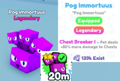 Pog Immortuus Exclusive Legendary Pet Sim Simulator X PSX on Roblox ...