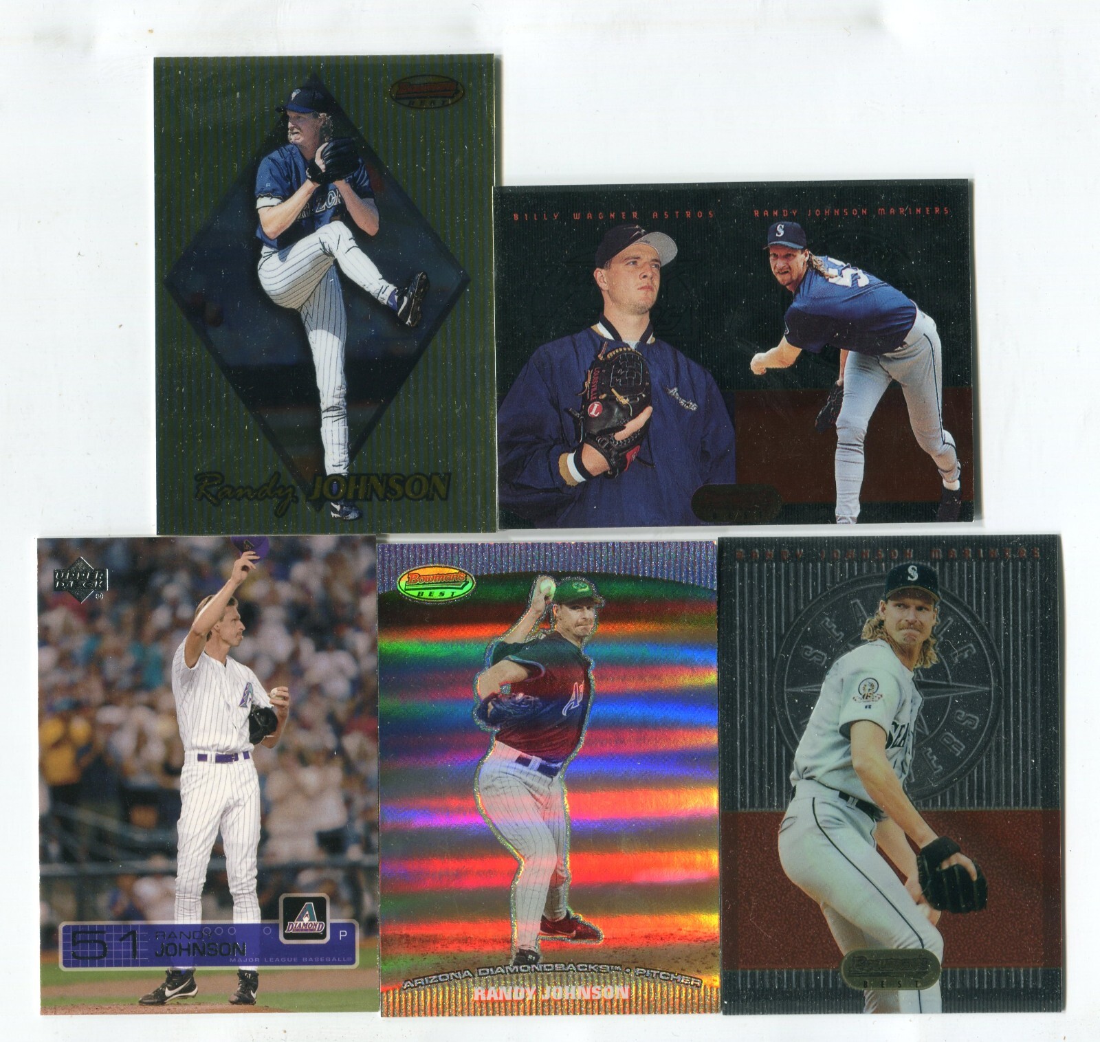 Randy Johnson 5 Baseball Card Lot HOF MARINERS D-BACKS YANKEES EXPOS ...