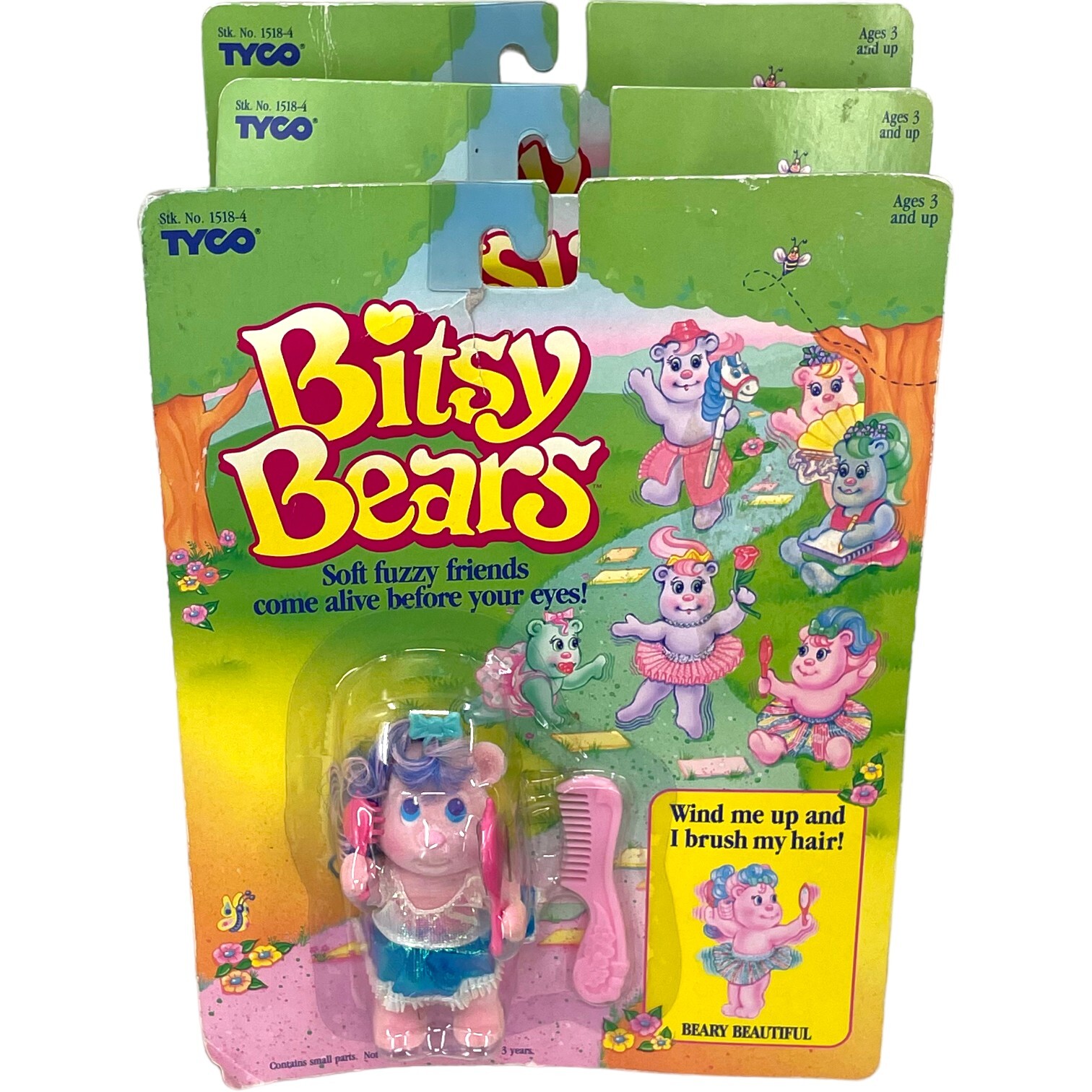 Vintage 1991 Tyco Bitsy Bears Beary Beautiful & Pink Comb NEW Factory ...