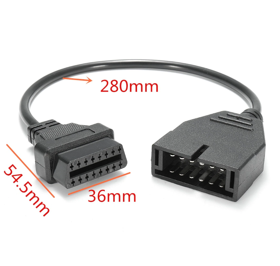 12 Pin OBD1 To 16 Pin OBD2 Convertor Adapter Cable For GM Diagnostic ...
