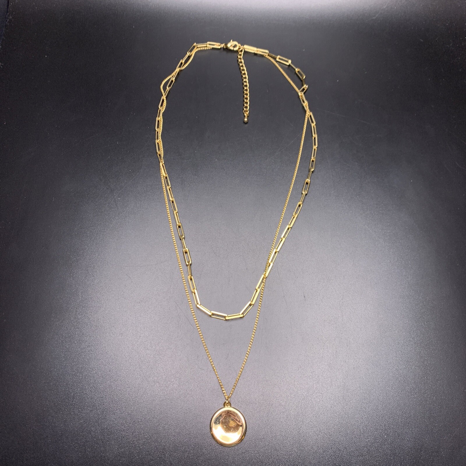 Dainty Layered Chain Necklace Disc Medallion Pendant … - Gem