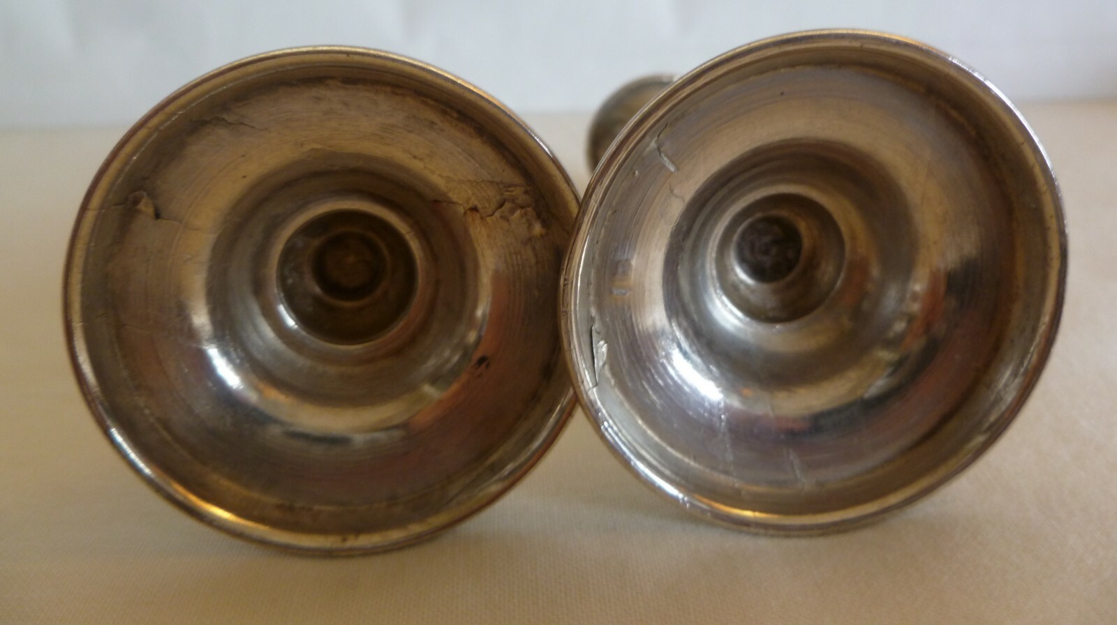 PAIR OF 830s SILVER MINIATURE CANDLESTICKS-- NORWAY DENMARK ...