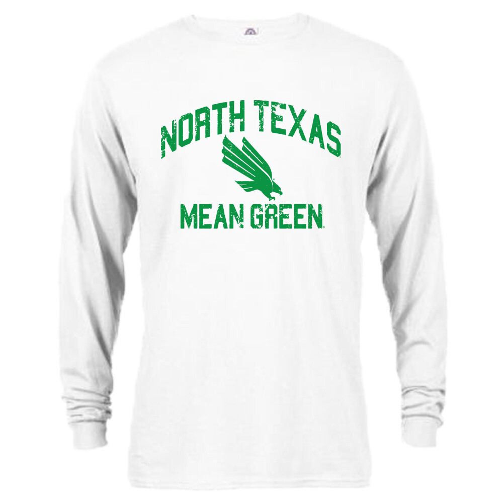 University North Texas UNT Mean Green Distressed Retro Logo Long Sleeve ...