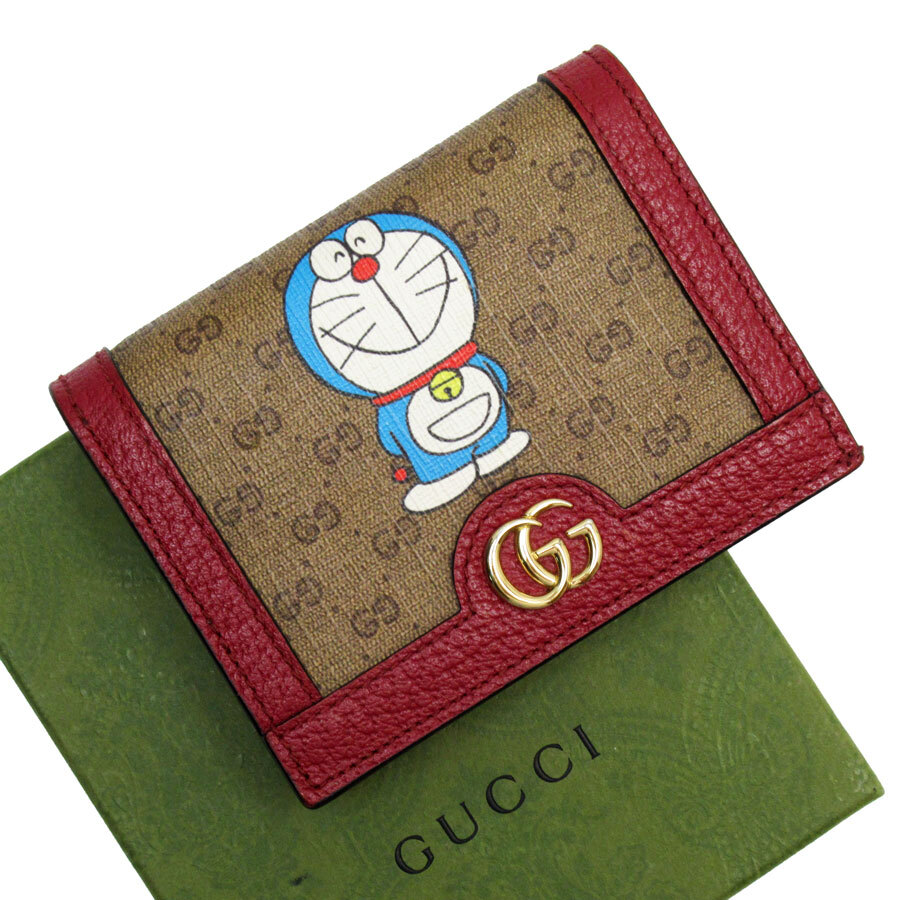 Auth GUCCI Bifold Wallet Brown / Burgundy PVC/leath… - Gem