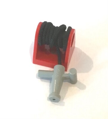 LEGO Red String Reel Black Drum 2x2 Complete w/ Hose & T-Handle Nozzle ...