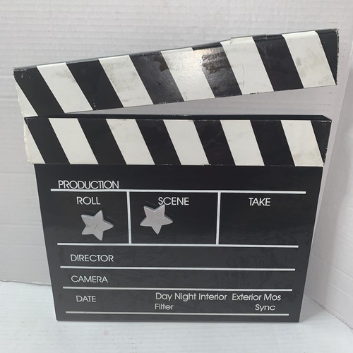 tv movie slate director prop black clapper action cut board metal ...