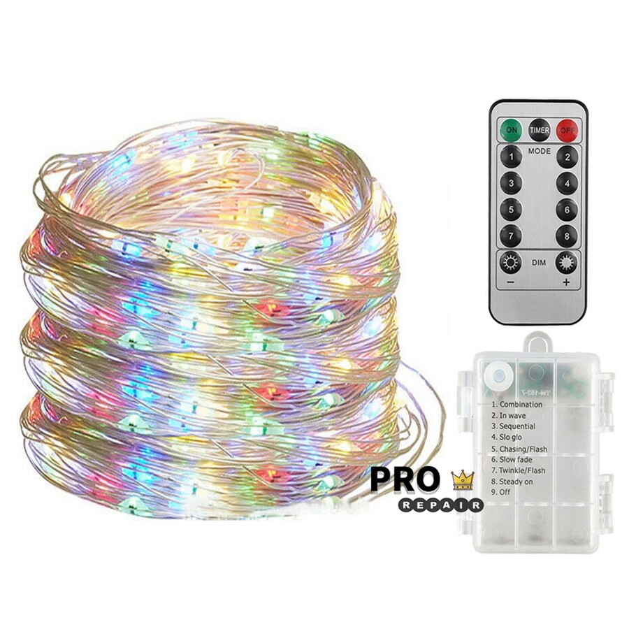 Mini LED Copper Wire String Fairy Lights Battery Power Box With 13-Key ...