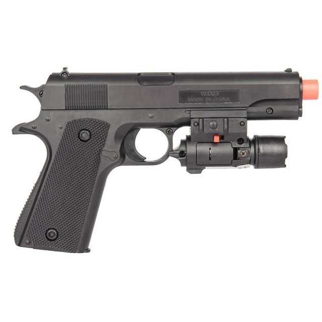 M1911 Spring Airsoft Hand Gun Pistol W/ Laser Sight 6mm BBS BB Tactical ...
