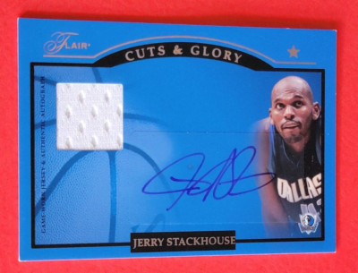 JERRY STACKHOUSE AUTOGRAPH & GAME USED JERSEY CARD #d32/50 2004-05 ...