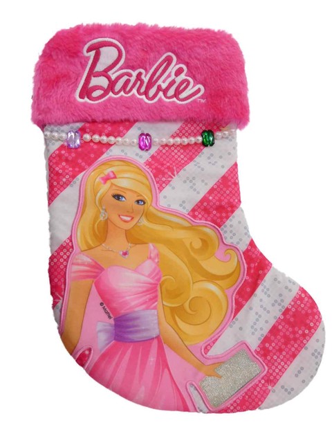 Pink Stripe Blinged out Barbie Doll Christmas Stocking With Jewels for ...