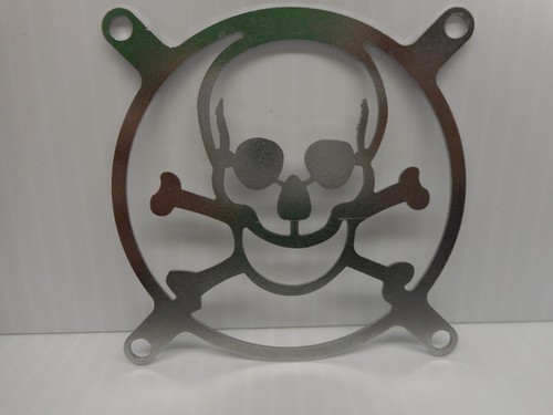Skull & Bones Steel Computer PC Fan Cover Plate Grille 2 & 7/8" Screw ...