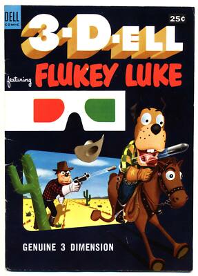 3-D-ELL #3 VG/F, Flukey Luke, Glasses Mostly Intact, 3-D Dell Comics ...