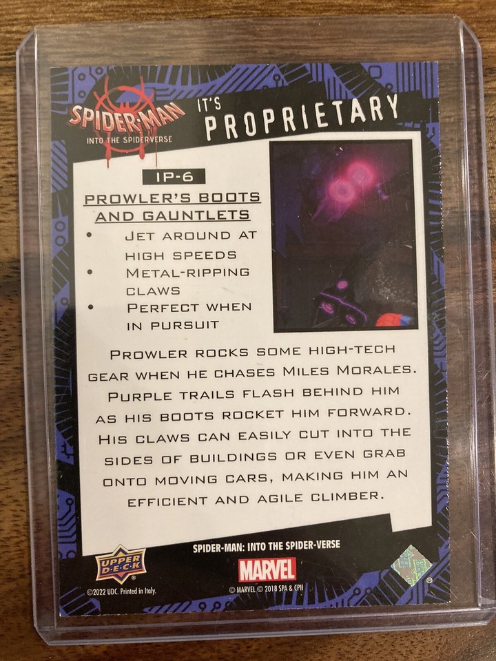 2022 Spider-Man the Spider-Verse Proprietary #IP6 Prowler's Gauntlets ...