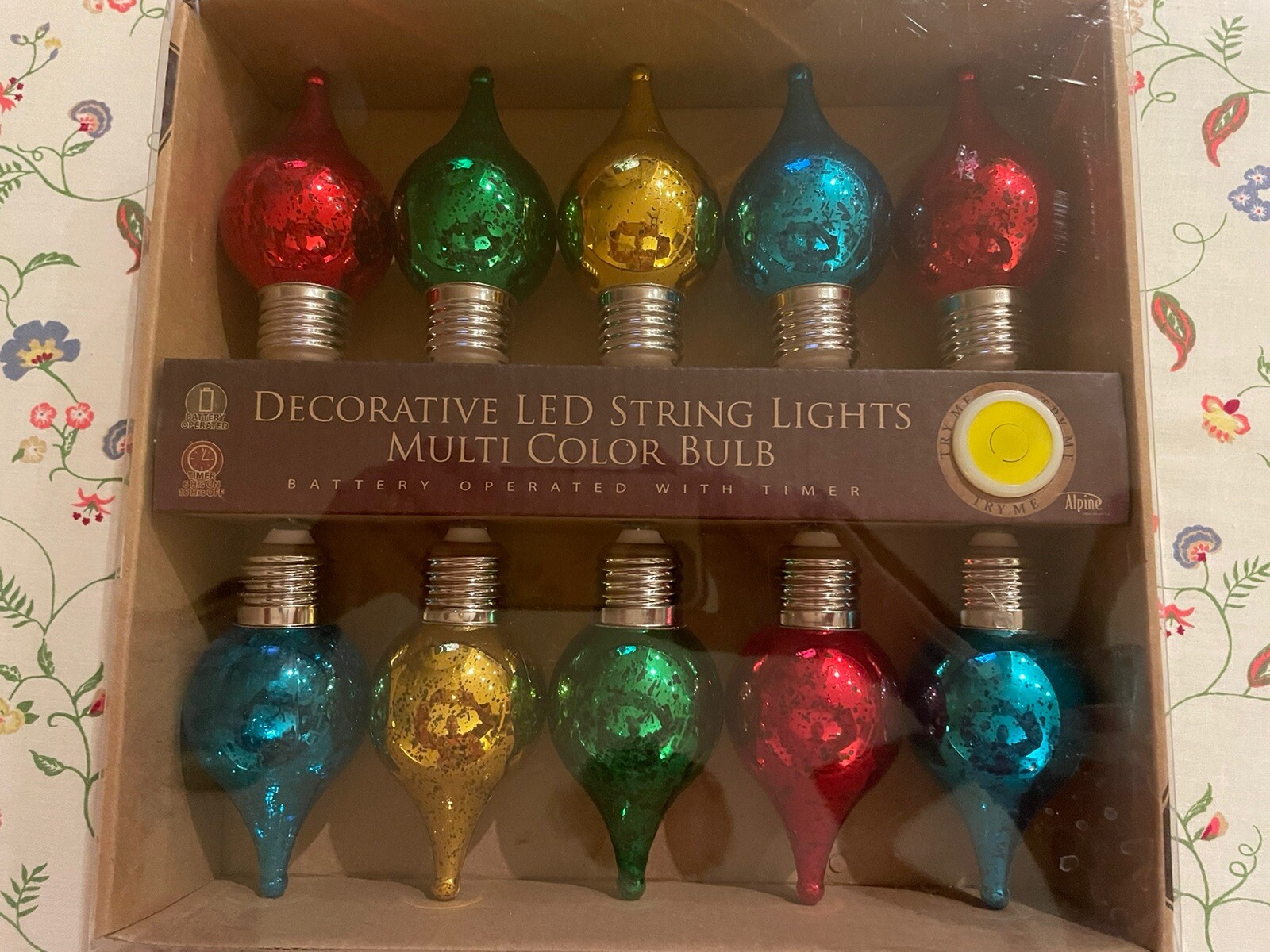 ALPINE HOME AND GARDEN LED STRING LIGHTS MULTI COLOR TEAR DROP BULB ...