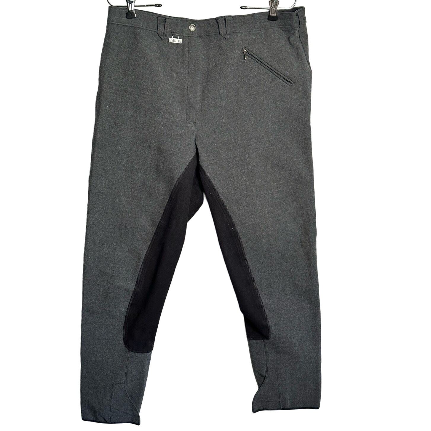 Dublin | 34x27 Equestrian Riding Pants Breeches Gray Stretchy horse ...