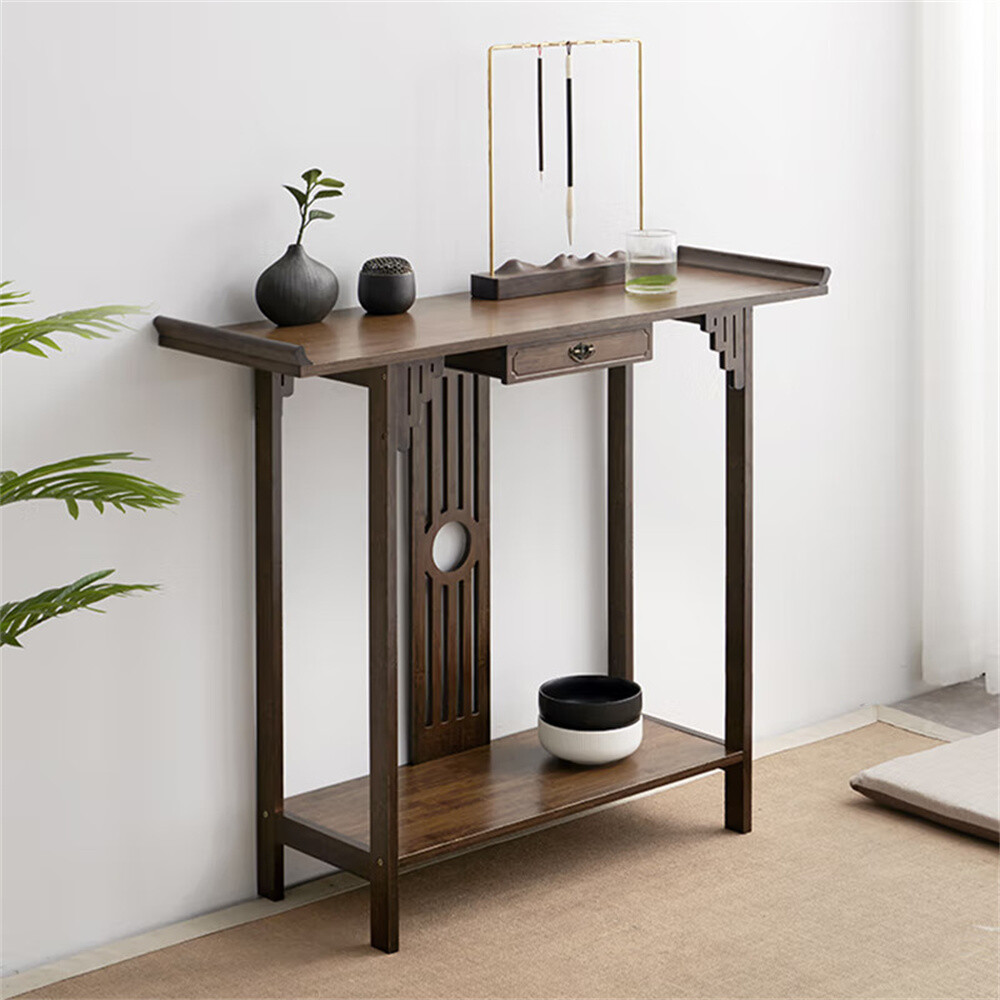 Oriental Console Table Rustic Wood Hallway Writing Table Hall Corridor ...