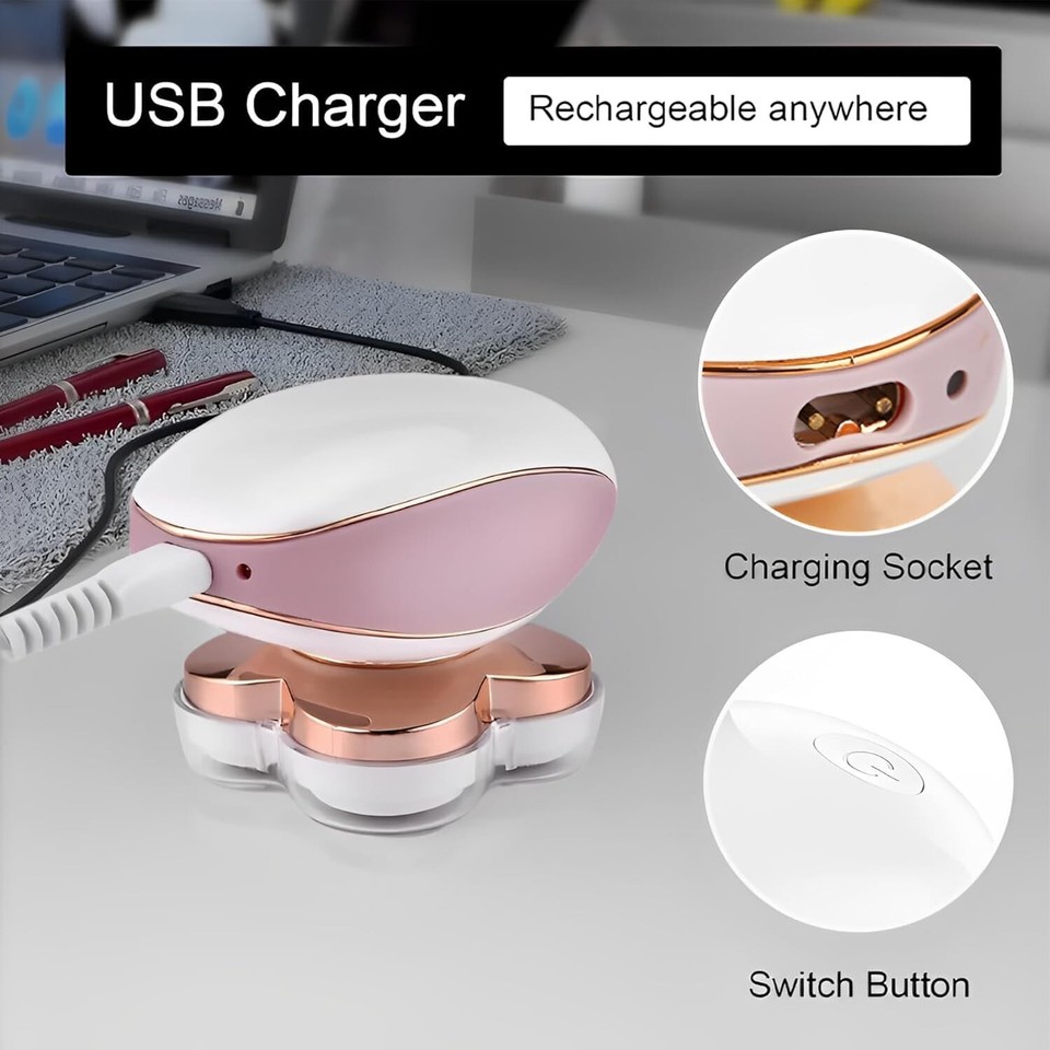 Cordless Electric Shaver Women Rotary Painless Razors Legs Facial Hair ...