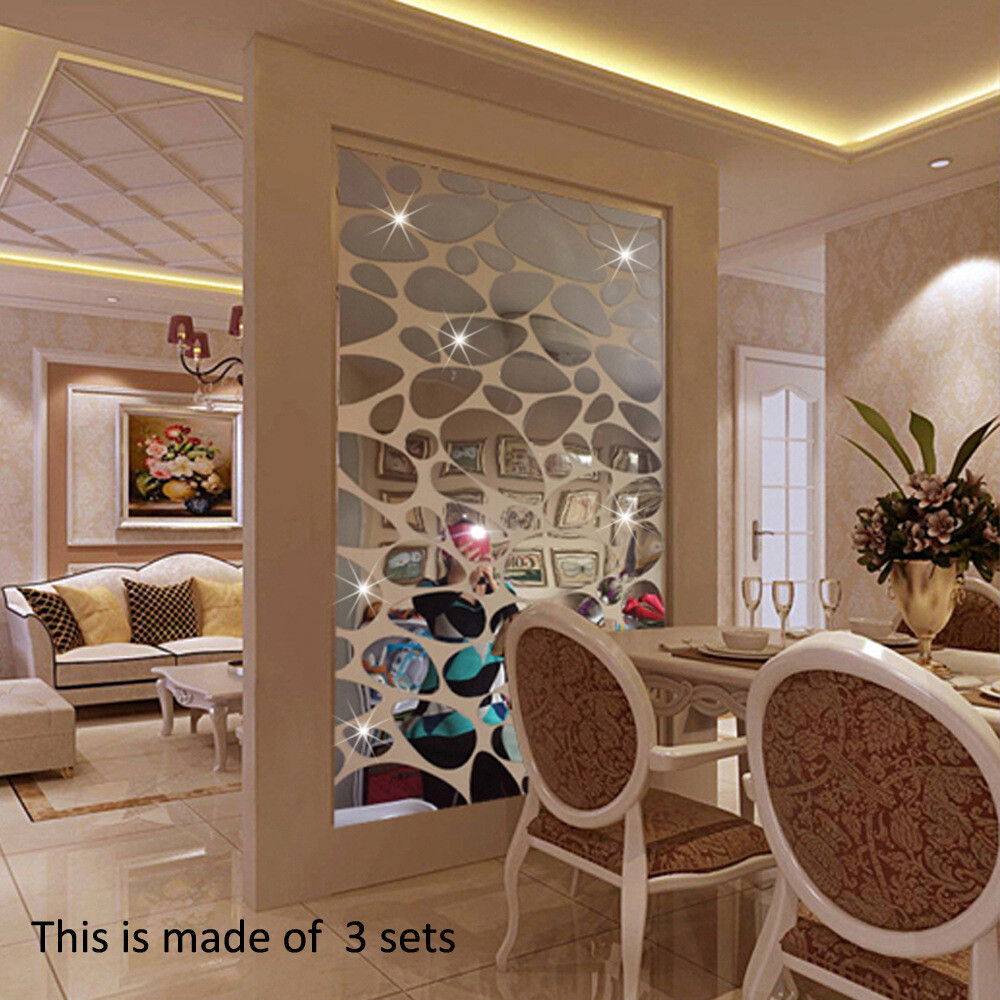 Mirrored Wall Decals Stickers Plouf 35 Butterfly Silver Mirror Wall