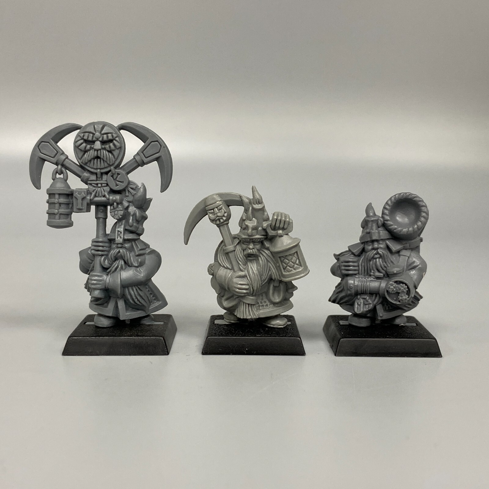 DWARF MINER COMMAND X 3 CHAMPION STANDARD DWARFS WARHAMMER BATTLE FOR ...