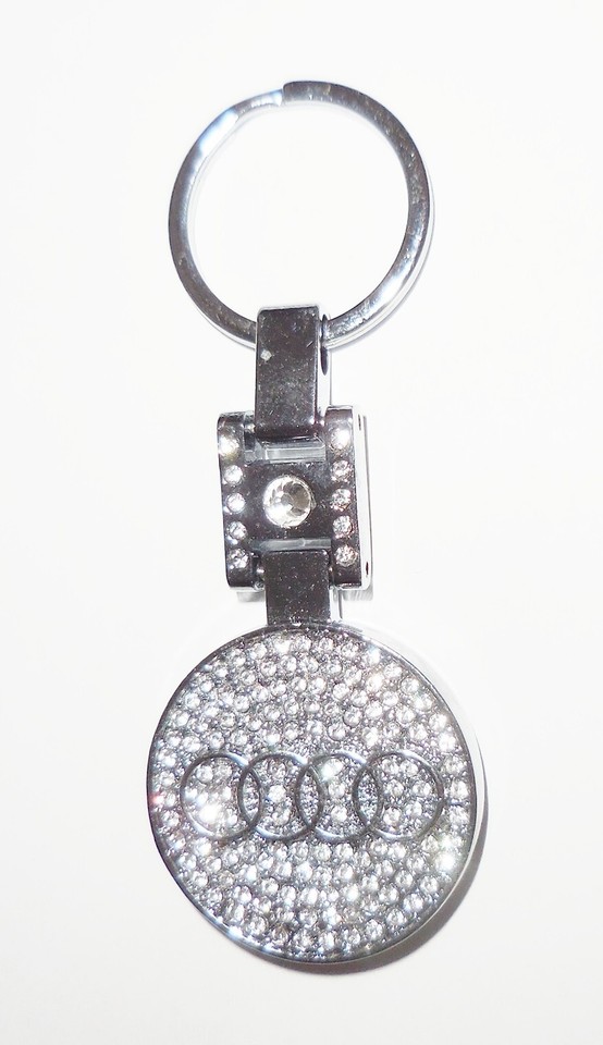 VINTAGE AUDI CAR KEY RING KEY CHAIN SPARKLING RHINESTONES DESIGN NR | eBay