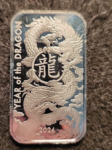 2024 1 Oz Silver ASAHI Lunar Year Of The Dragon Minted Bar In Capsule ...