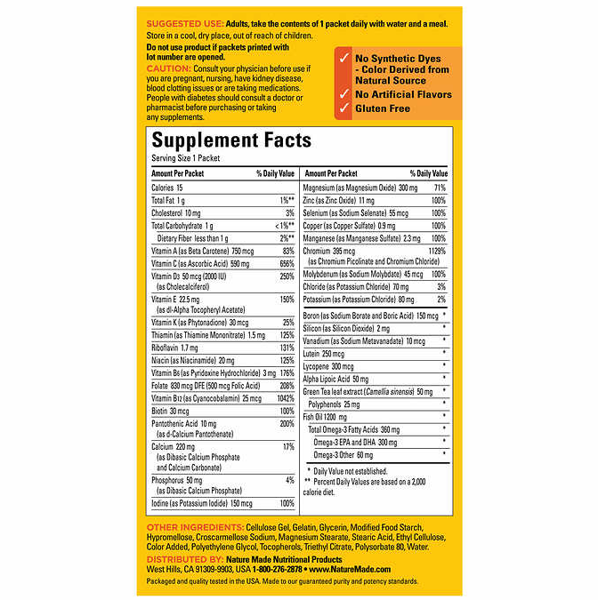 Nature Made Vitamin Daily Health Pack , 60 Packets | eBay