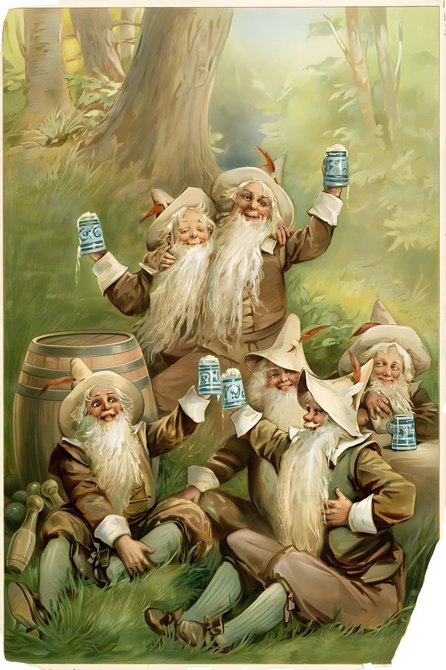 Vintage Fantasy Gnomes Poster 🍺 - 24x36” Hi-Res💎 Print - 200 GSM Paper🗞 ...