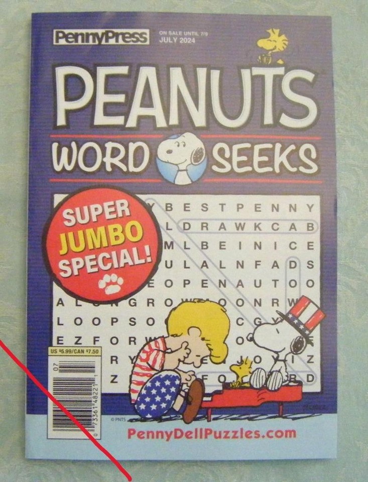 Peanuts Snoopy Word Seeks Puzzles Book by Penny Press July 2024 New | eBay