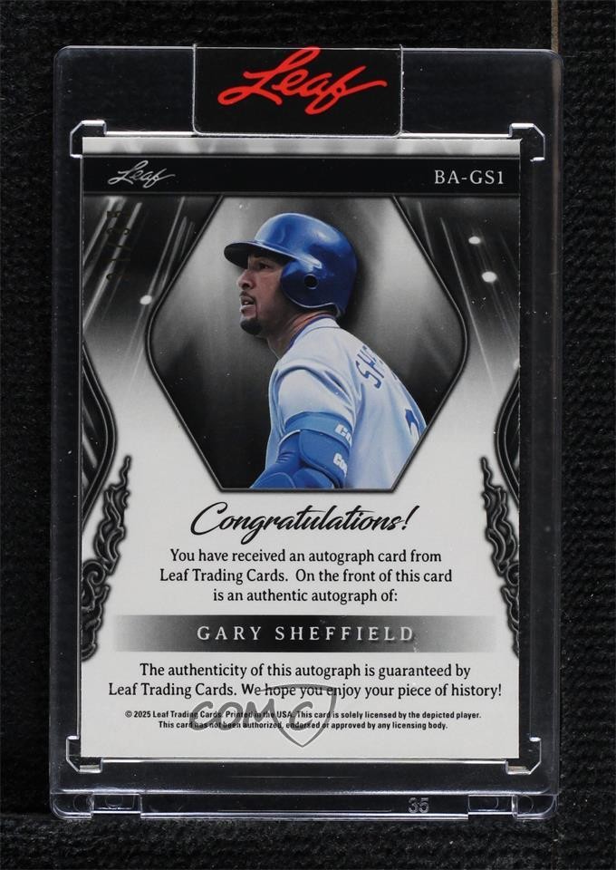 2025 Leaf Metal Sports Heroes Silver Crystals /35 Gary Sheffield Auto ...