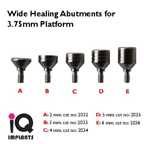 10 Wide Healing Caps for 3.75mm platform for Dental Implant Prosthetic ...