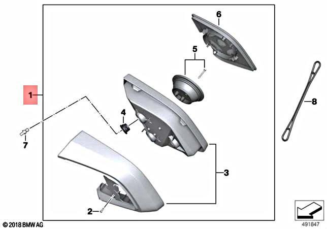 BMW Left Mirror Genuine - R900RT K26 (2010-2013) - R1200RT K26 (2009 ...