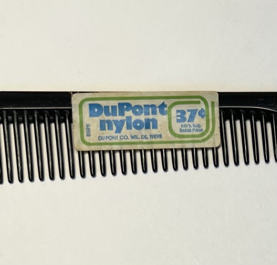 Vintage Dupont Nylon Barber Comb Tapered 7 1/2” Made In USA Black 37 ...