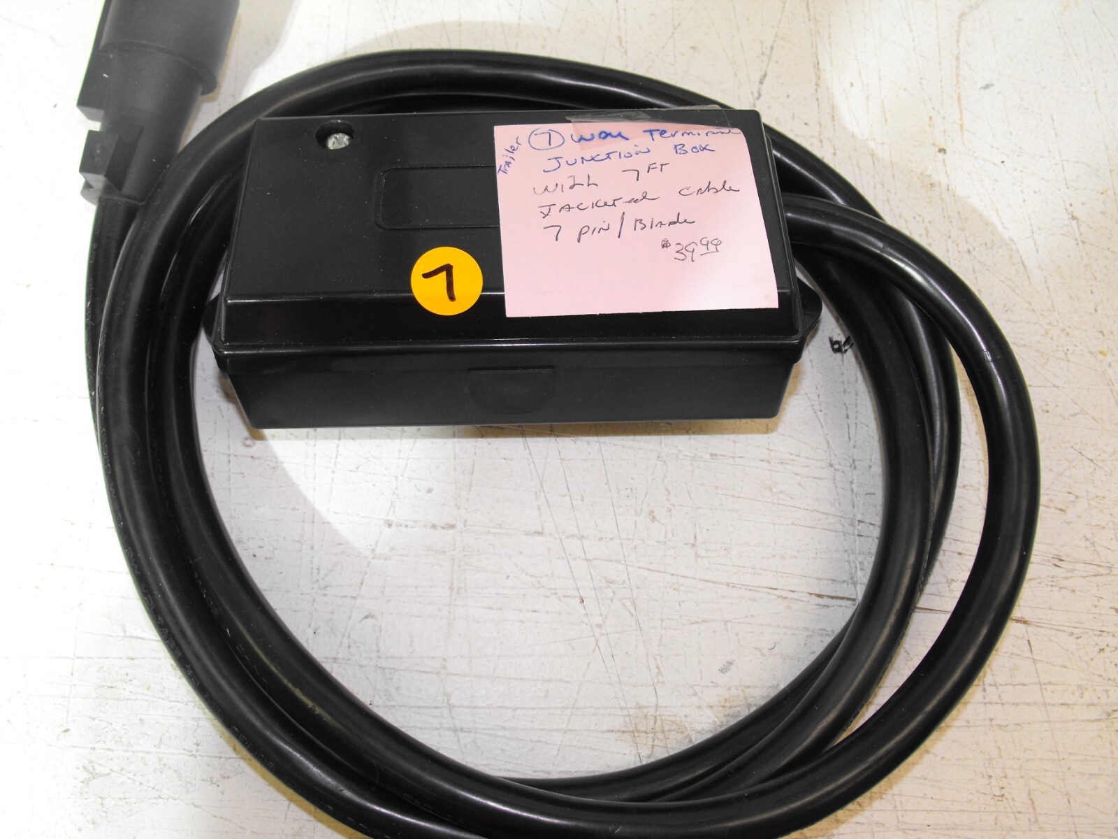 TRAILER 7 WAY TERMINAL JUNCTION BOX WITH 7 FT JACKETED CABLE 7 PIN ...