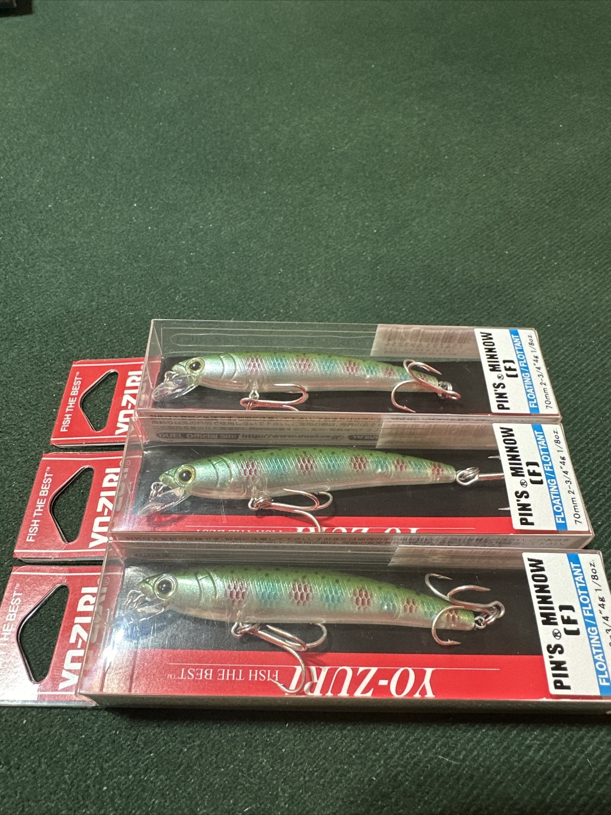 3 Yo-Zuri F1162-NRT Pin's Minnow 2 3/4" 1/8 oz Natural Rainbow Trout ...