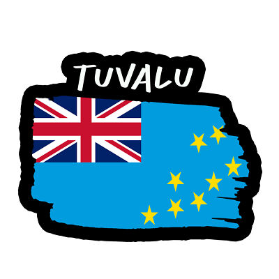 2 x Tuvalu Country FLAG TEXT Sticker Stickers window car ute 4x4 bumper ...