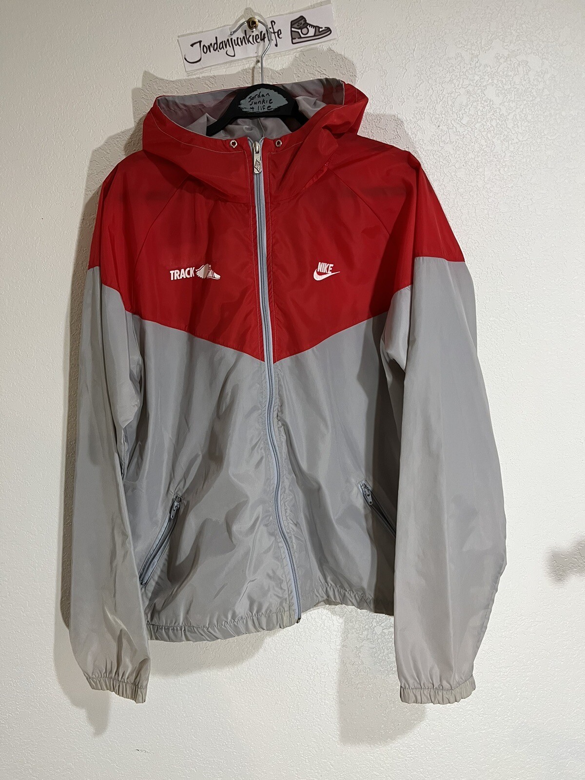 VINTAGE Nike Windrunner Jacket Mens XL Track Gray Tag OG 90s Red Gray ...