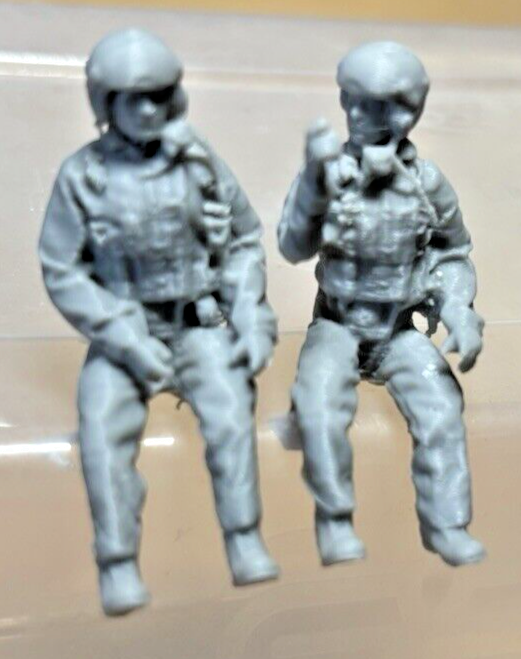 2 x Seated FDM printed 1/32 scale RAF fast jet pilot figures. Made in ...